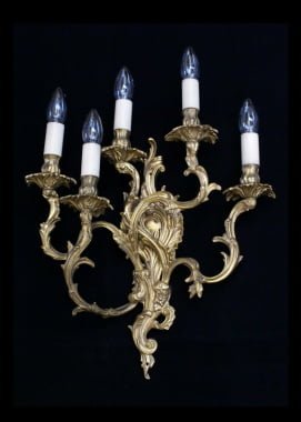Wilkinson Online Store - 5 branch Louis XV style reproduction wall light